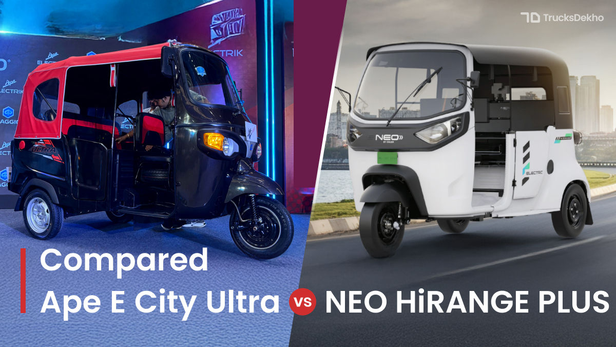 Comparison Piaggio Ape E City Ultra Vs Euler NEO HiRANGE PLUS | Trucks ...