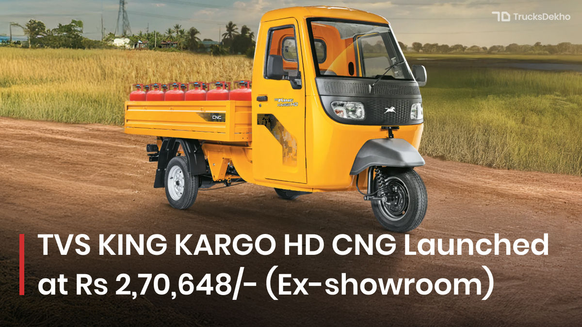 TVS Motor Launches KING KARGO HD CNG At Initial Price Of Rs 2,70,648 ...